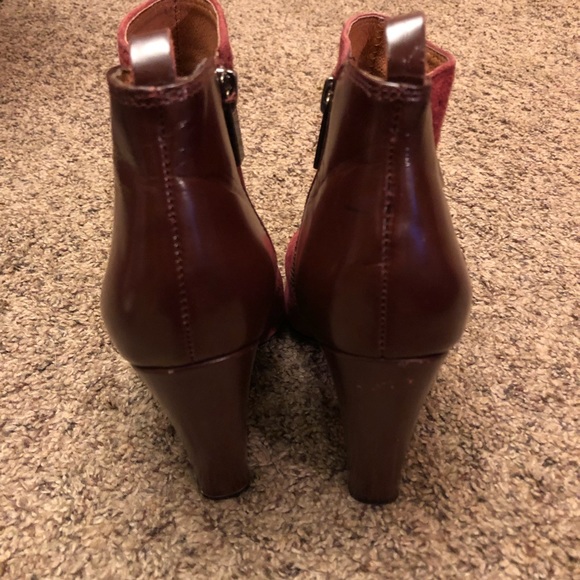 Halogen | Shoes | Halogen Suede Leather Cranberry Ankle Heel Boots ...